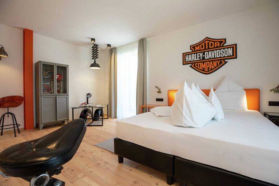 Harley-Davidson, Ducati, and Vespa-Themed Rooms Offer Stunning Mountain ...
